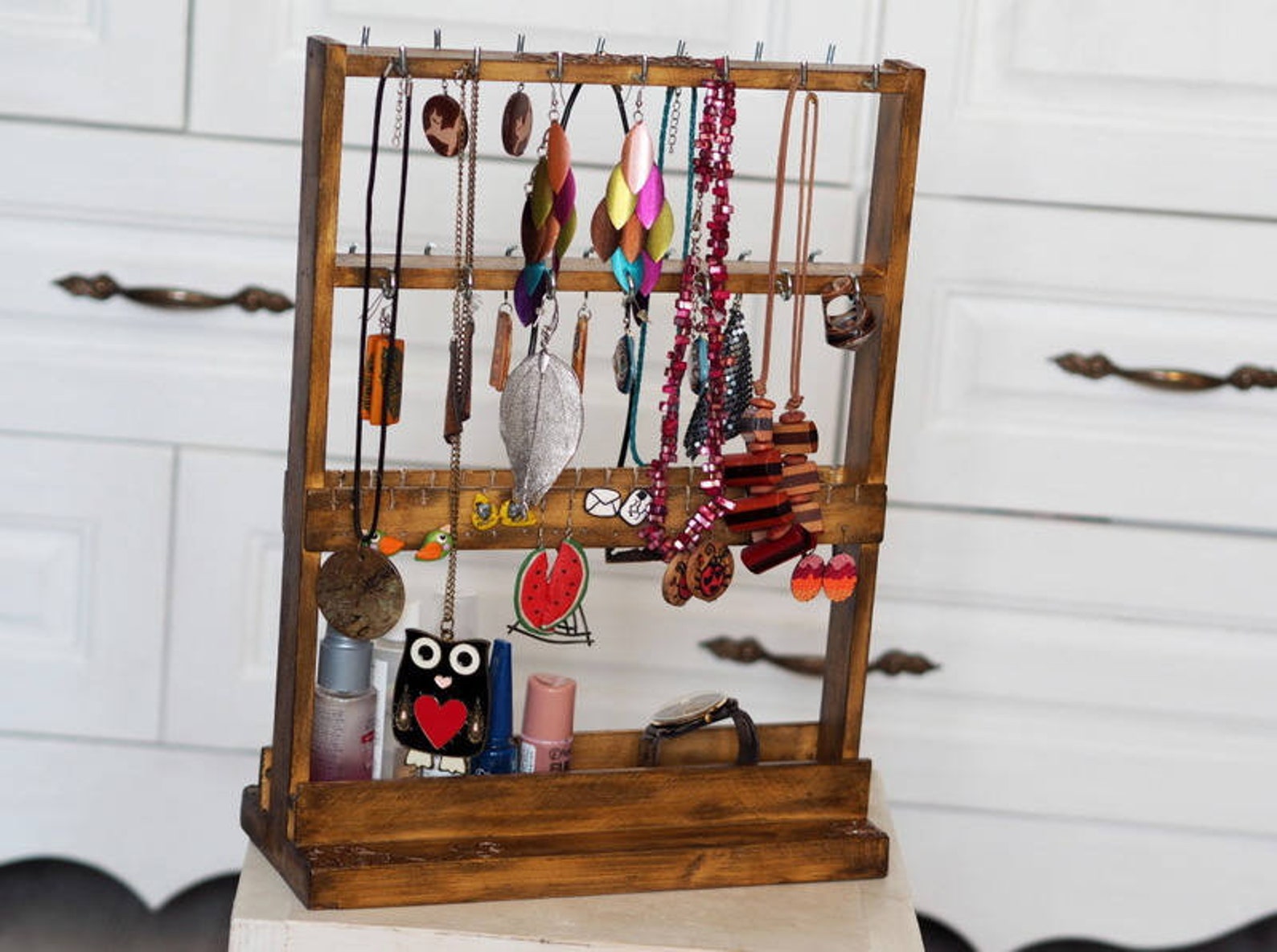 Jewelry Organizer Stand Rustic Home Décor Womens Jewelry | Etsy