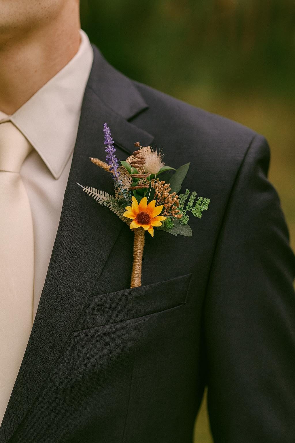 Sunflower Boutonniere for Wedding, Sunflower Boutineer, Sunflower ...