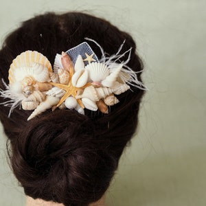 Beach Wedding Hair Comb With Seashells, Nautical Bridal Hairpiece ...