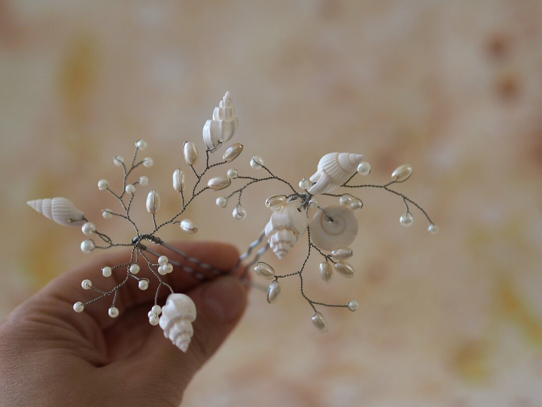 Mermaid Hair Pins, Beach Wedding Hair Accessories, Shell Hair Pins ...