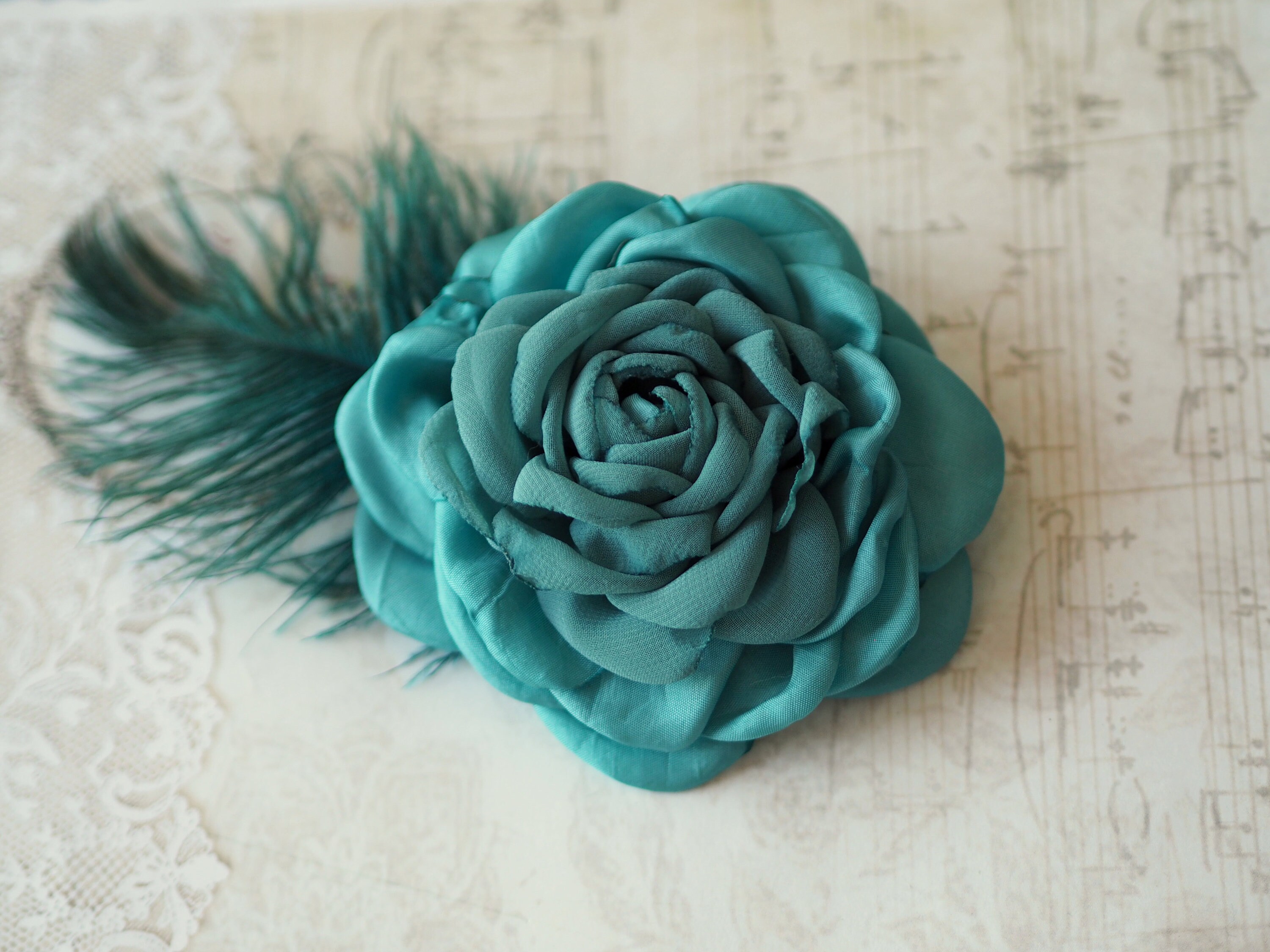 Teal flower hair accessories store