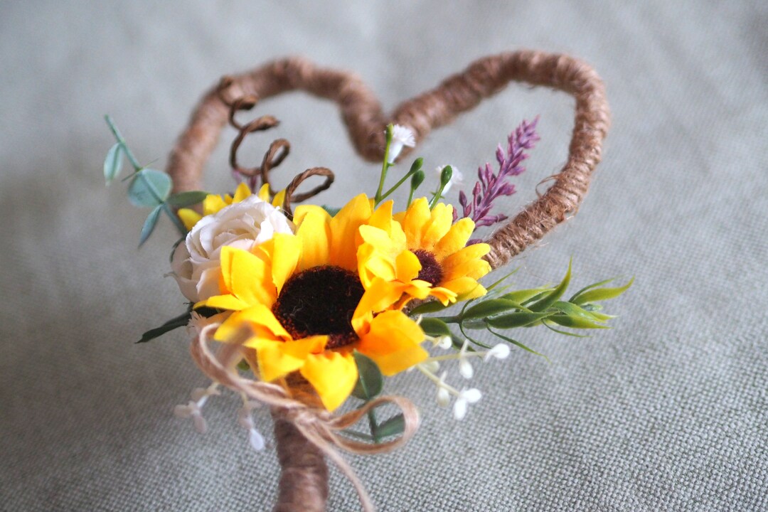 Flower Girl Wand, Sunflowers Wand Flower Crown Set, Fairy Wand Flower ...