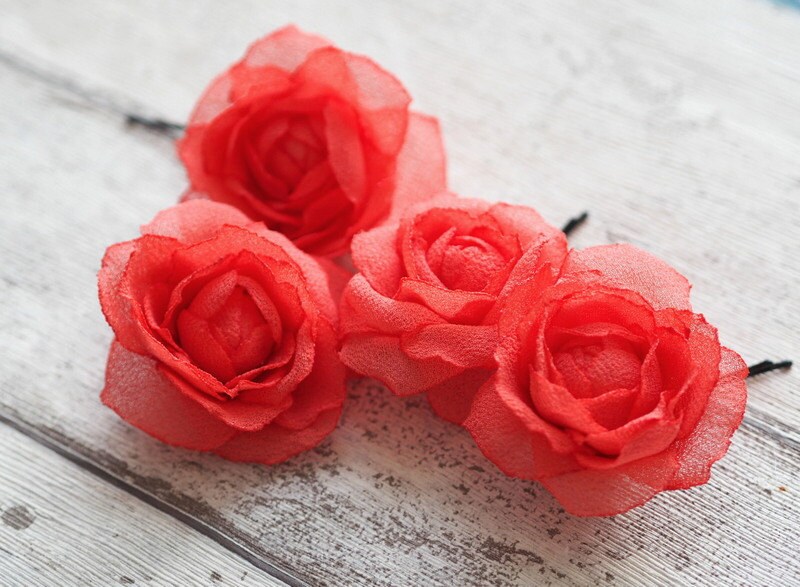 Coral hair flower accessories store