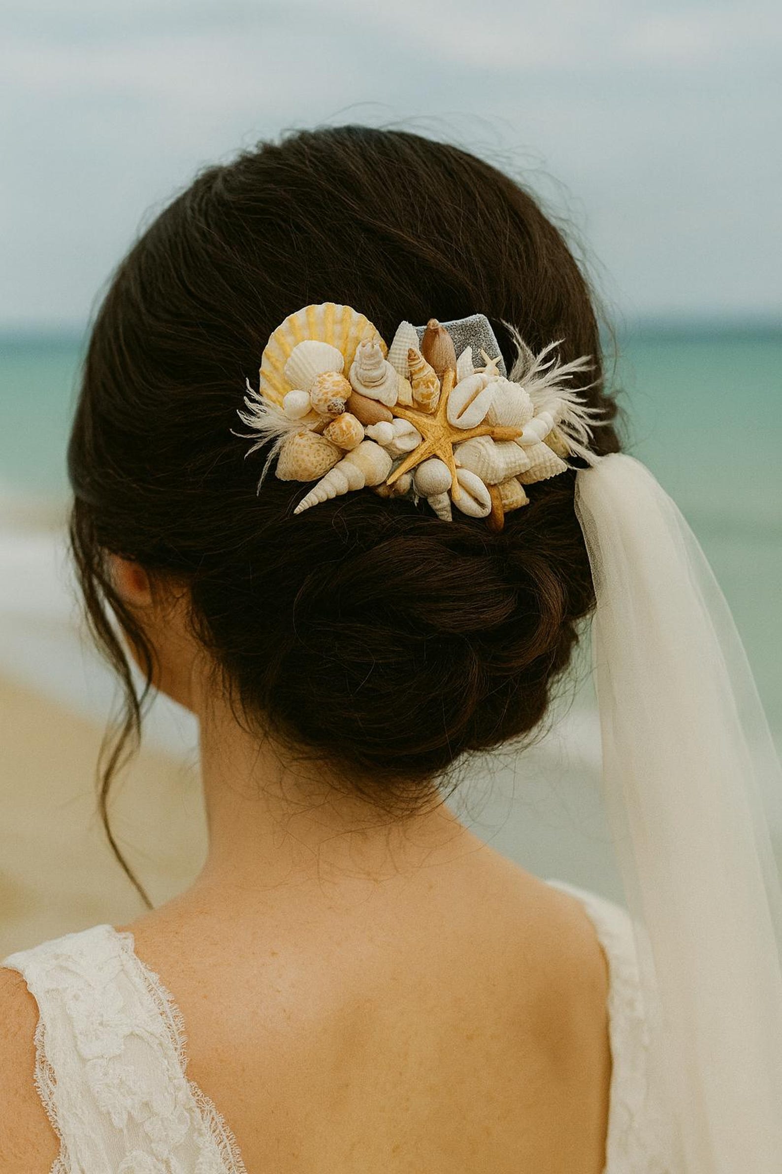 Beach Wedding Hair Comb With Seashells, Starfish Bridal Hairpiece ...