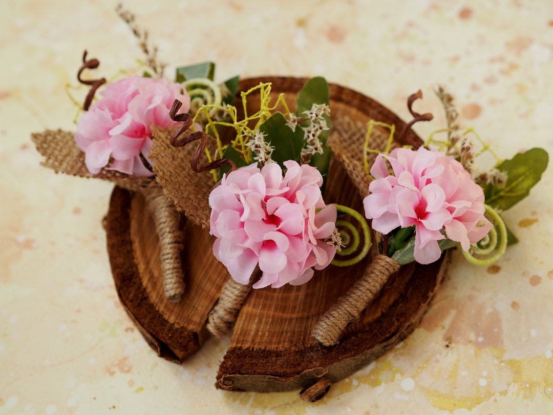 Prom Buttonholes Pink, Boho Carnation Boutonniere, Pink Wedding ...