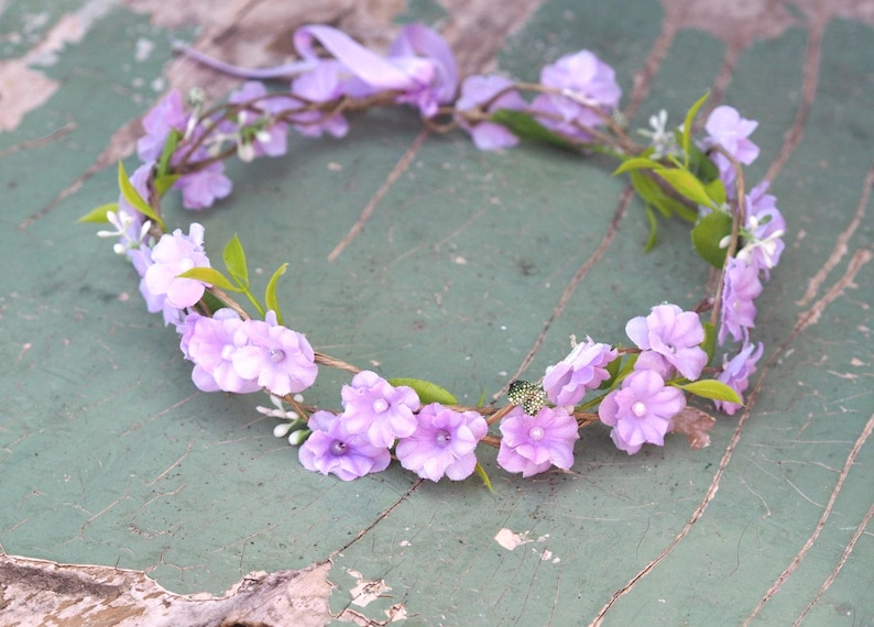 Lilac Flower Crown, Purple Bridal Headpiece, Lavender Fairy Tiara ...
