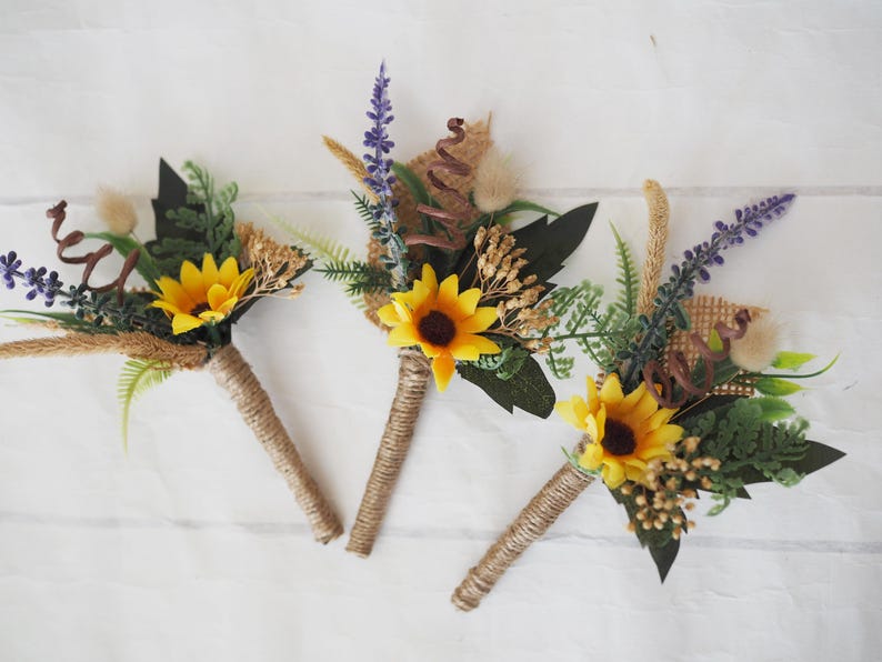 Sunflower Boutonniere for Wedding, Sunflower Boutineer, Sunflower ...