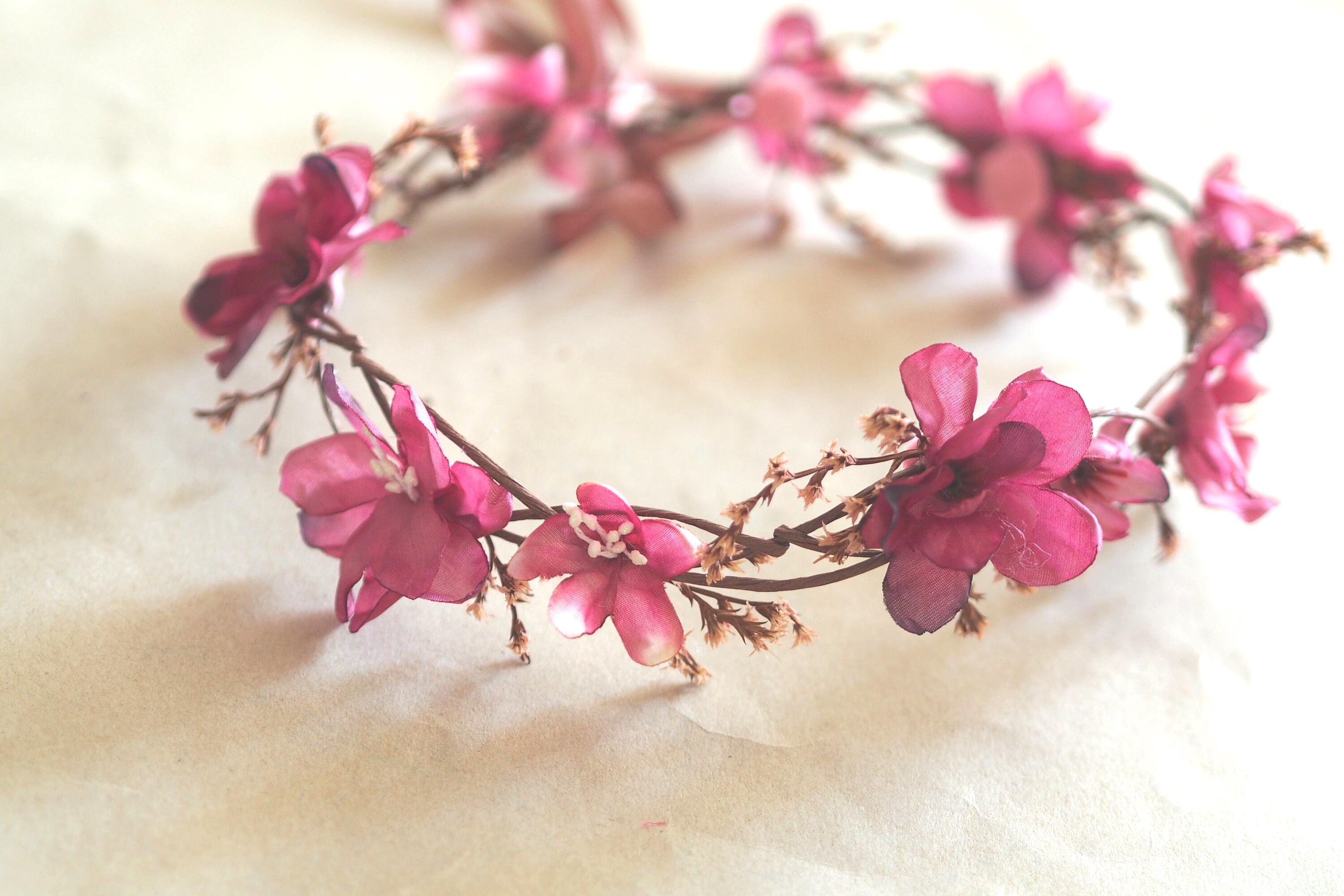 Cherry Blossom Flower Crown – Sakura Wedding Headpiece, Pink Floral ...