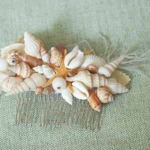 Seashell Wedding Hair Comb, Beach Bridal Hairpiece, Starfish Hair ...