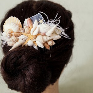 Beach Wedding Hair Comb With Seashells, Nautical Bridal Hairpiece ...