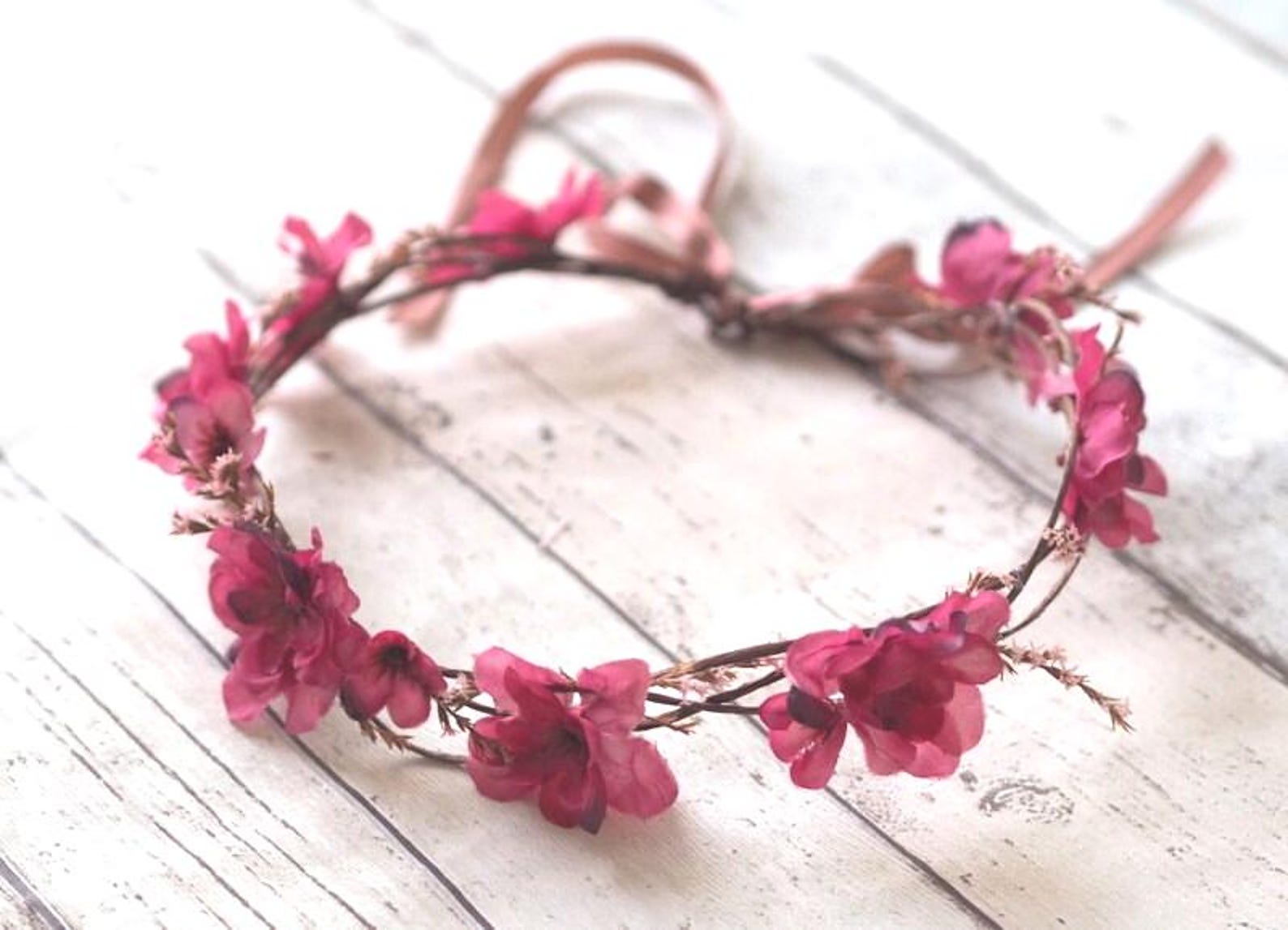 Cherry Blossom Flower Crown – Sakura Wedding Headpiece, Pink Floral ...