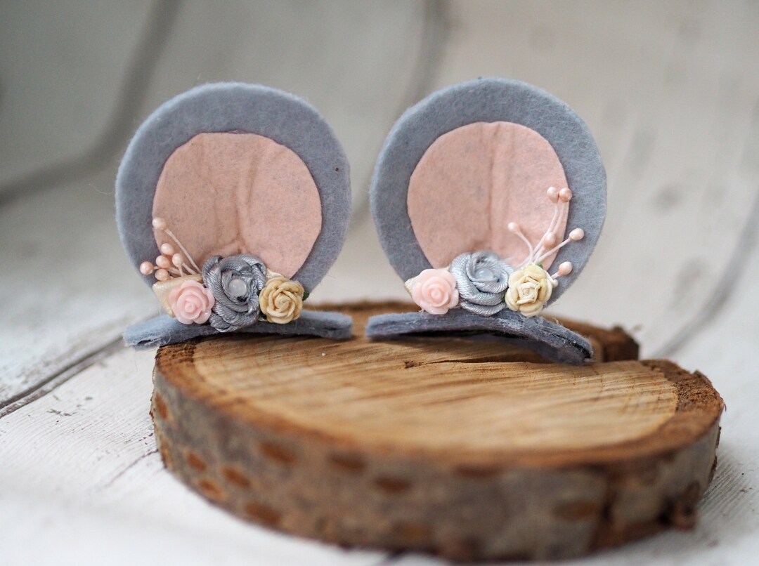 Mouse Costume Baby Clips – Grey Mouse Ears for Toddlers – Felt Animal ...