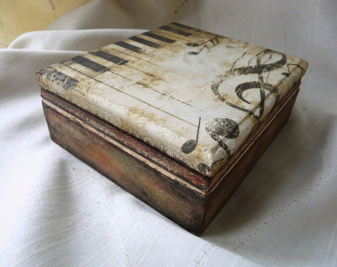 Piano Music Box Wood Storage Box Rustic Home Decor Box - Etsy