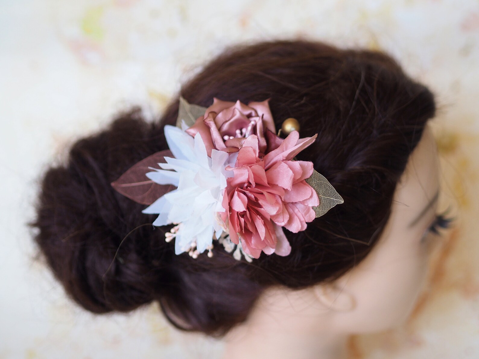 Floral Hair Clips and Pins Dusty Pink Flower Hair Piece - Etsy