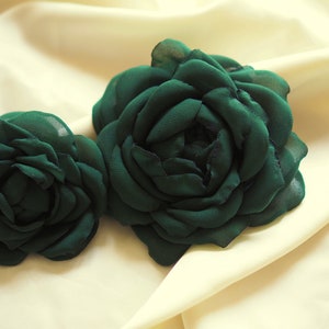 Deep Green Flower Brooch, Emerald Green Flower Pin, Flower Choker ...