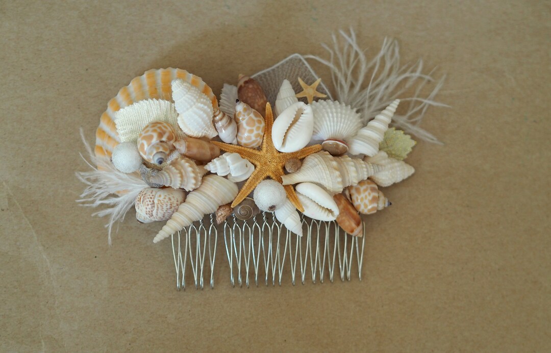 Beach Wedding Hair Comb With Seashells, Nautical Bridal Hairpiece ...