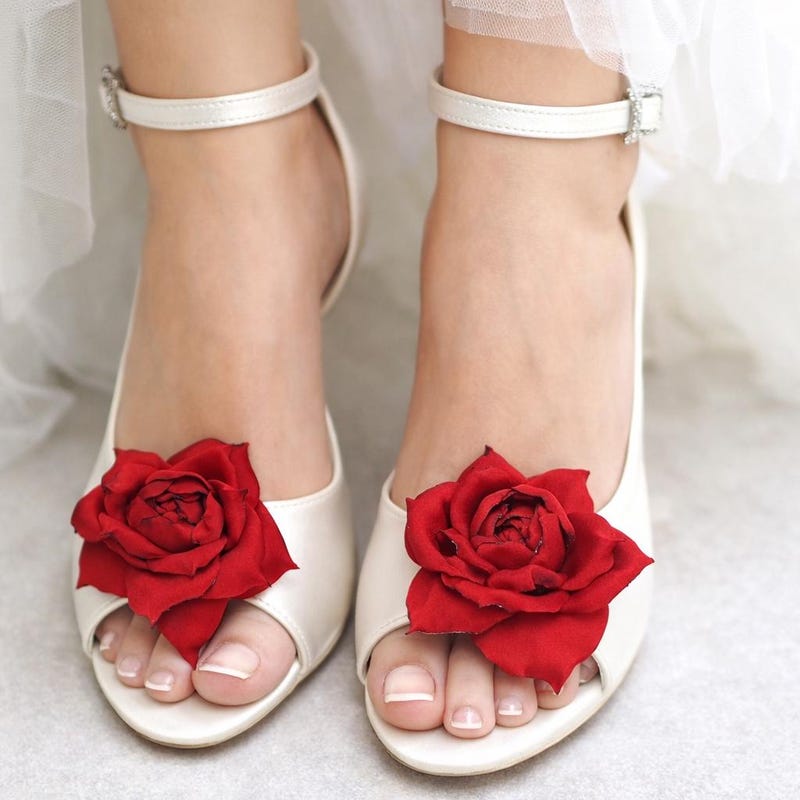 Red Rose Shoes - Etsy
