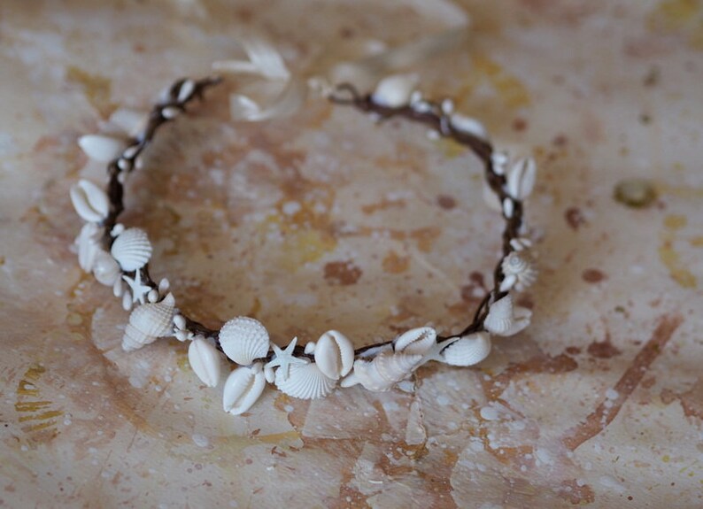 Seashell Mermaid Crown, Beach Wedding Headpiece, Nautical Flower Girl ...