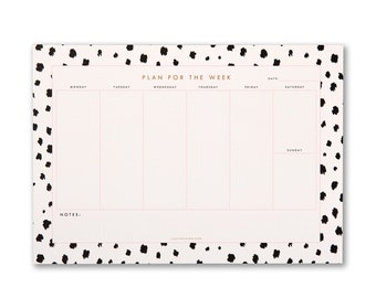 A4 Weekly Planner Desk Pad, Cheetah Animal Print Spot to Do List ...