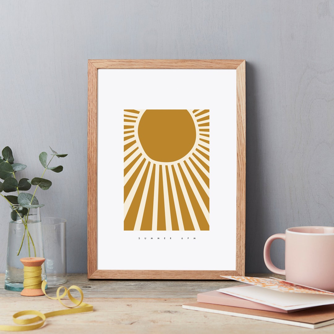 Summer 6pm Sunshine Art Print. Summer Sunshine Poster A4 - Etsy.de