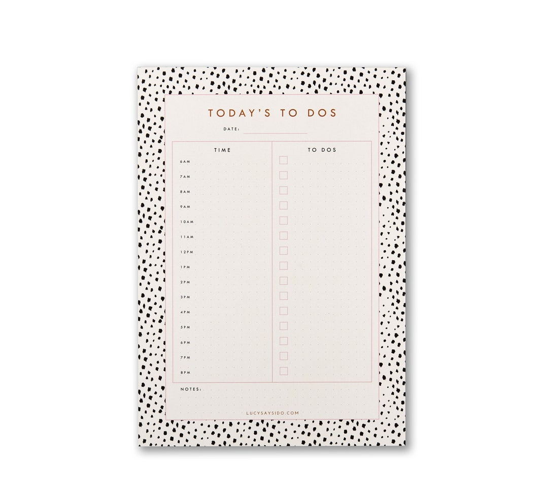 A5 Daily Planner Desk Pad, Mini Dalmatian Spot Animal Print Daily to Do ...