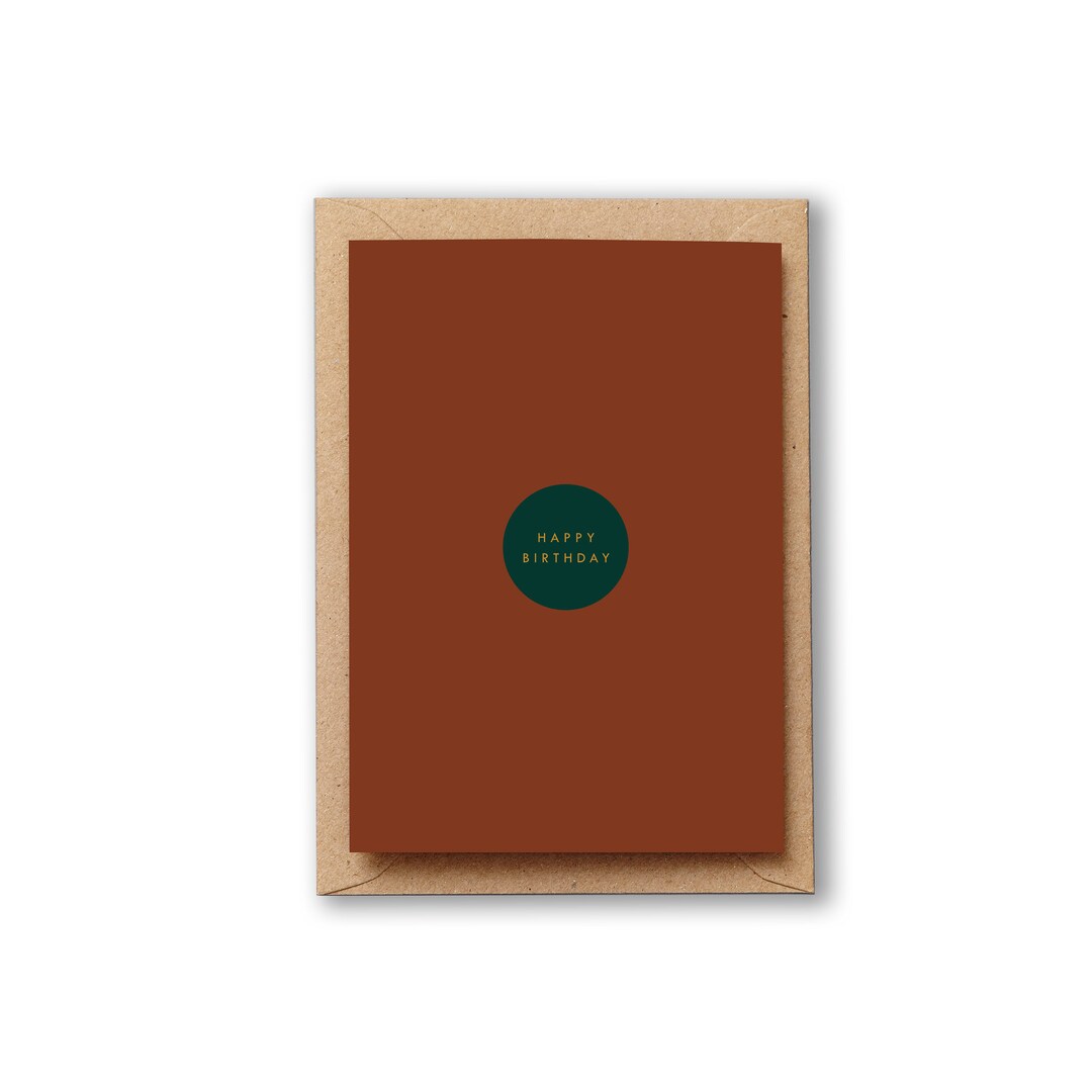 Happy Birthday Plain Rust Coloured Card - Etsy