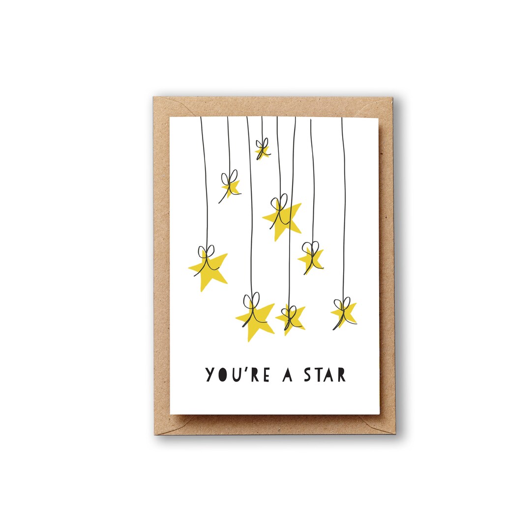 You're a Star Card. Thank You Card or Love Card - Etsy