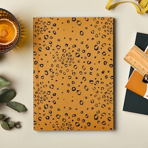A5 Lay Flat Mustard Leopard Print Notebook. Luxury A5 Lined Journal ...