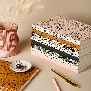 A5 Lay Flat Mustard Leopard Print Notebook. Luxury A5 Lined Journal ...