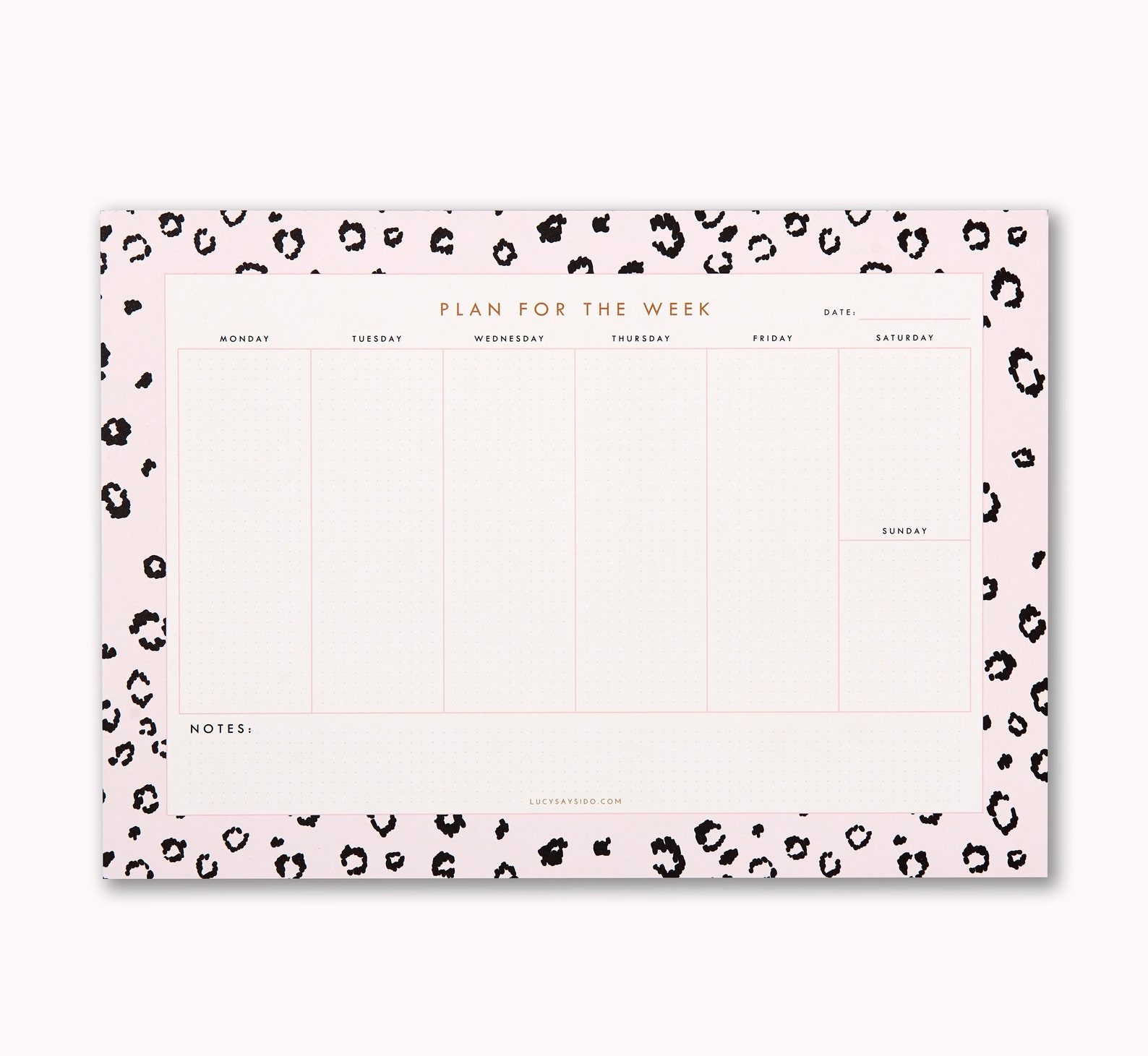 A4 Weekly Planner Desk Pad Pink Leopard Print to Do List | Etsy