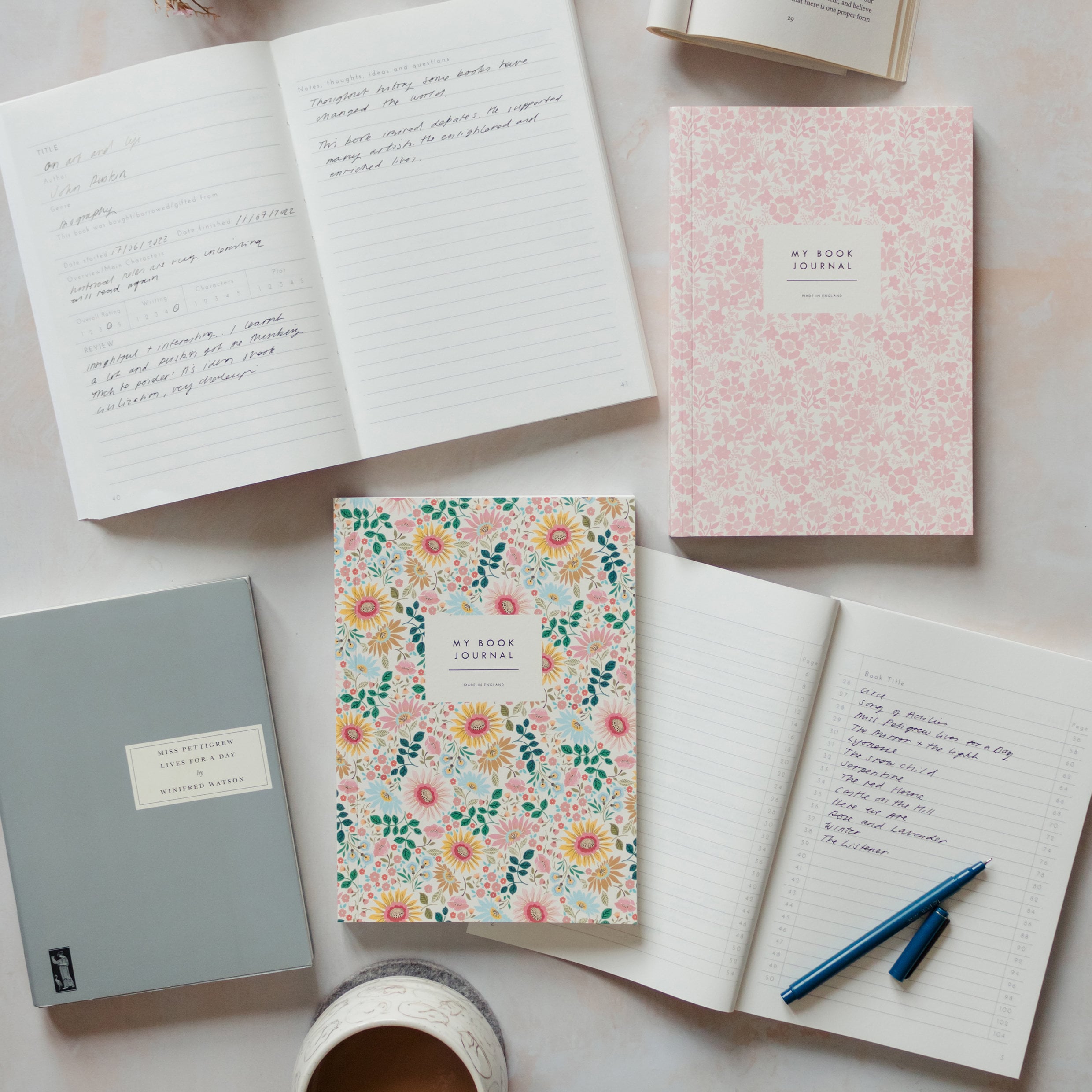 Beautiful Book Journal Bright Flowers Reading Log Keepsake - Etsy