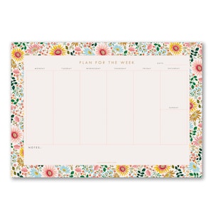 A4 Weekly Planner Desk Pad, Pink Leopard Print to Do List Organiser or ...