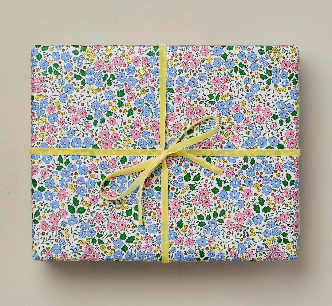 Luxury Spring Floral Wrapping Paper – Hand-drawn Gift Wrap | 2 Sheets ...