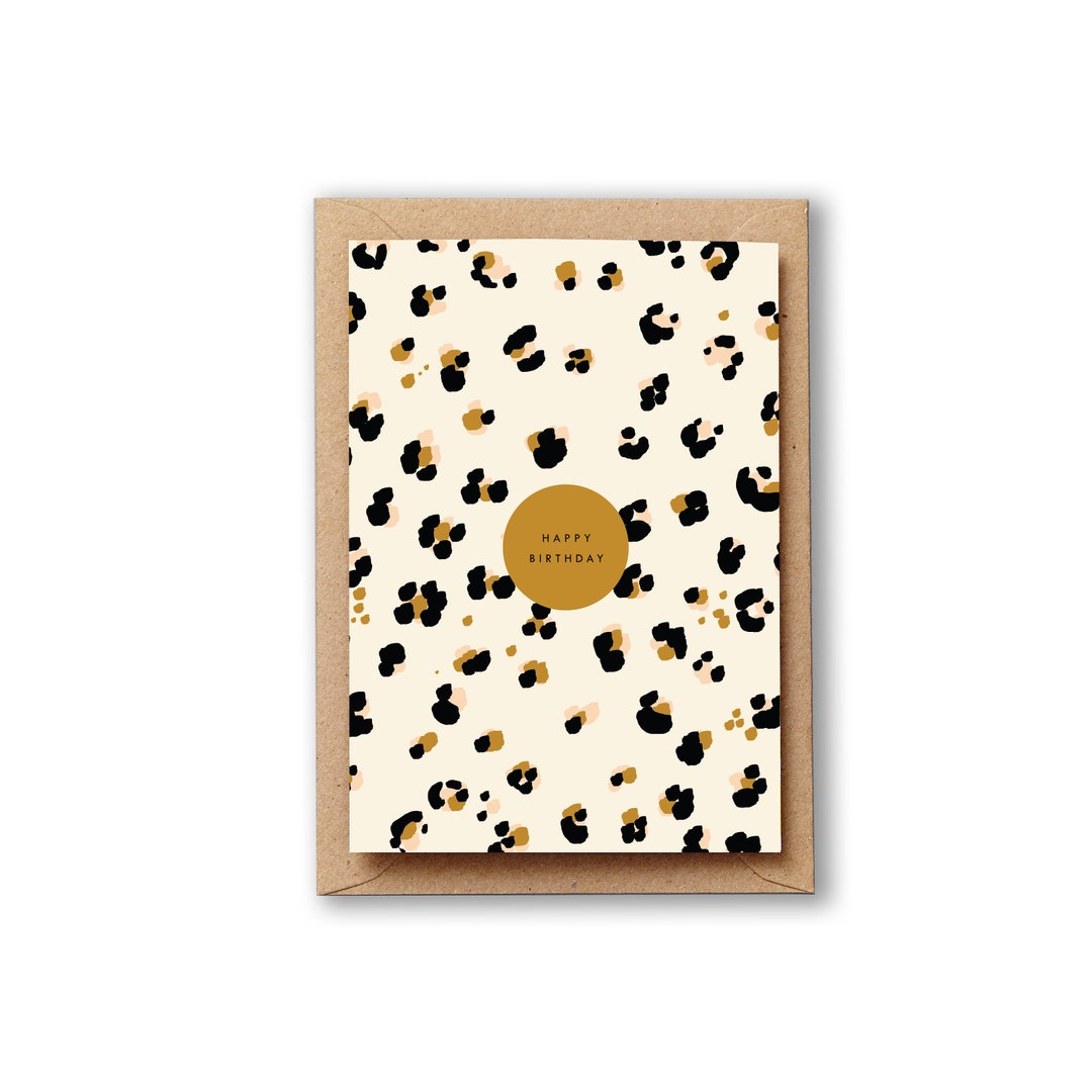 Happy Birthday Card Cheetah Animal Print - Etsy