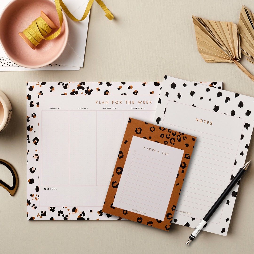 Desktop Planning, Notes and Lists Bundle - A4 Week Planner, A5 Desk ...