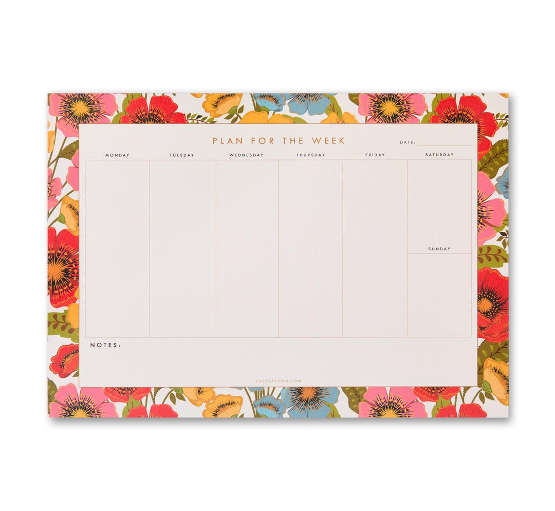 Garden Bloom A4 Weekly Planner | Hand Illustrated Floral Planner ...
