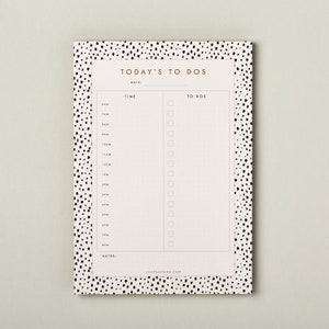 A5 Daily Planner Desk Pad, Mini Dalmatian Spot Animal Print Daily to Do ...