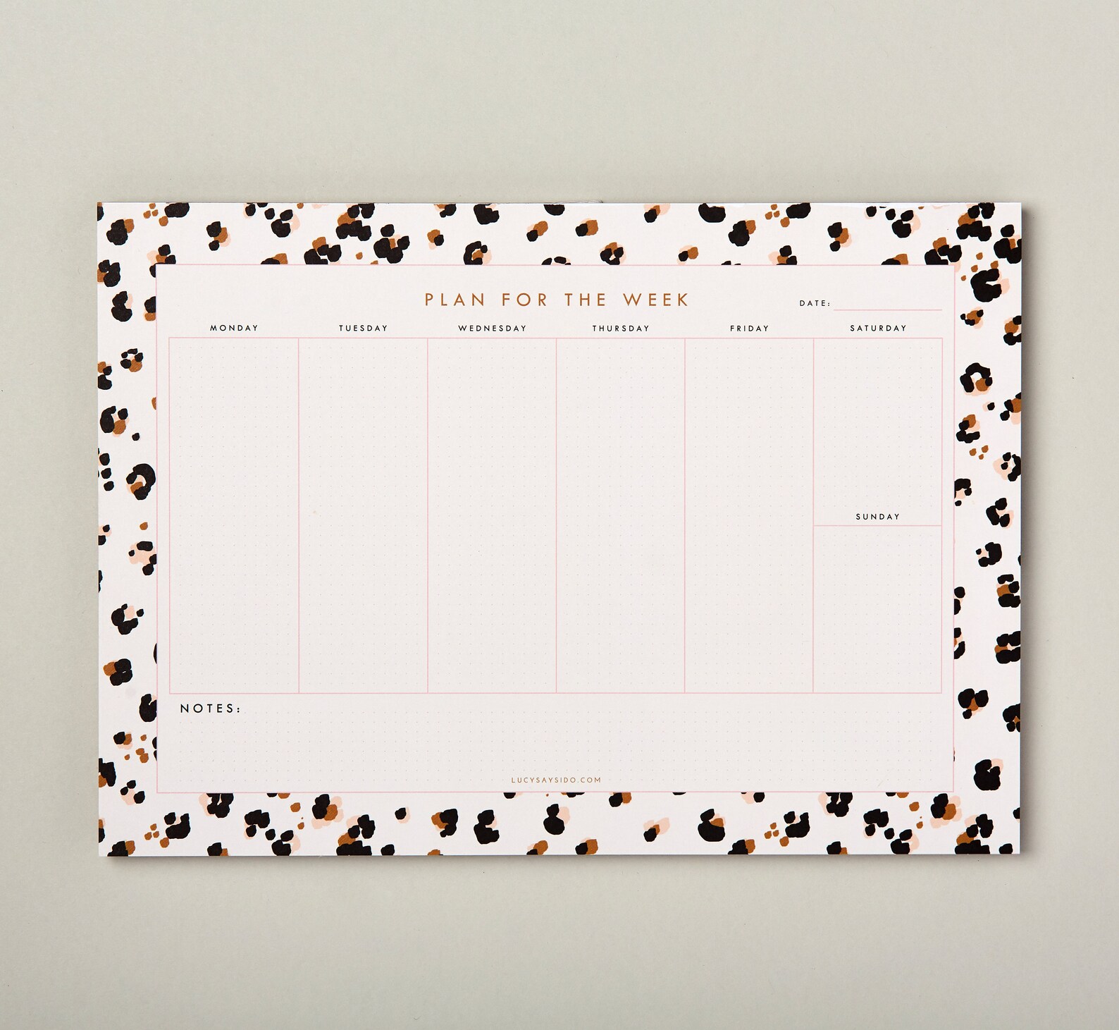 A4 Weekly Planner Desk Pad, Cheetah Animal Print Spot to Do List ...