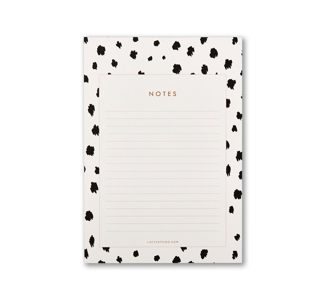 A5 Desk Notepad, Dalmatian Spot - Animal Print Notepad Shopping List ...