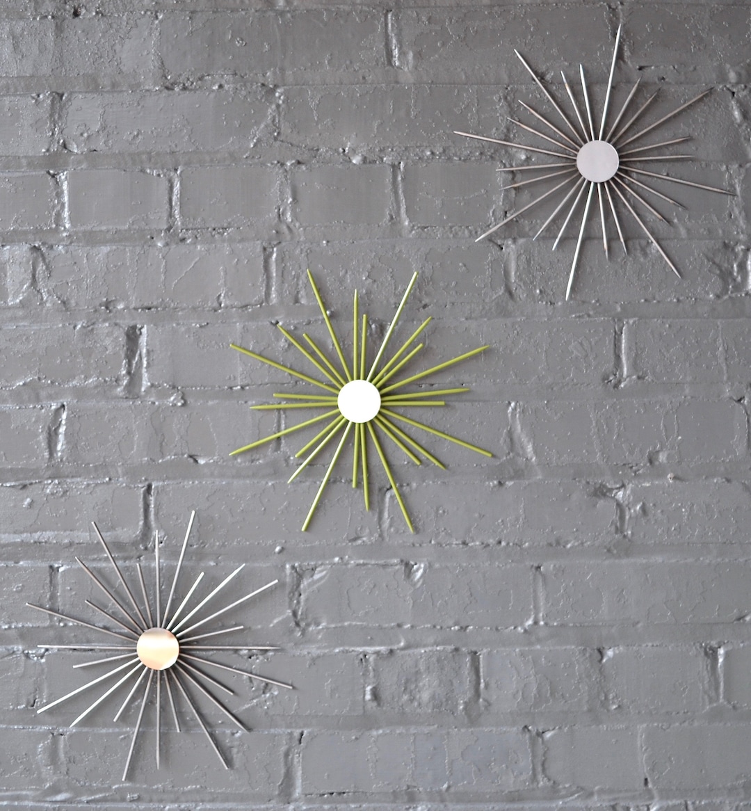 Trio Starbursts Steel Metal Sunburst Wall Art Artwork Design - Etsy