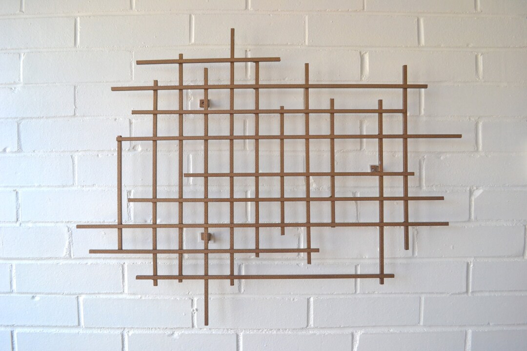 Medium Square Metal Art Sculpture Hand Welded Modern Steel Decor ...