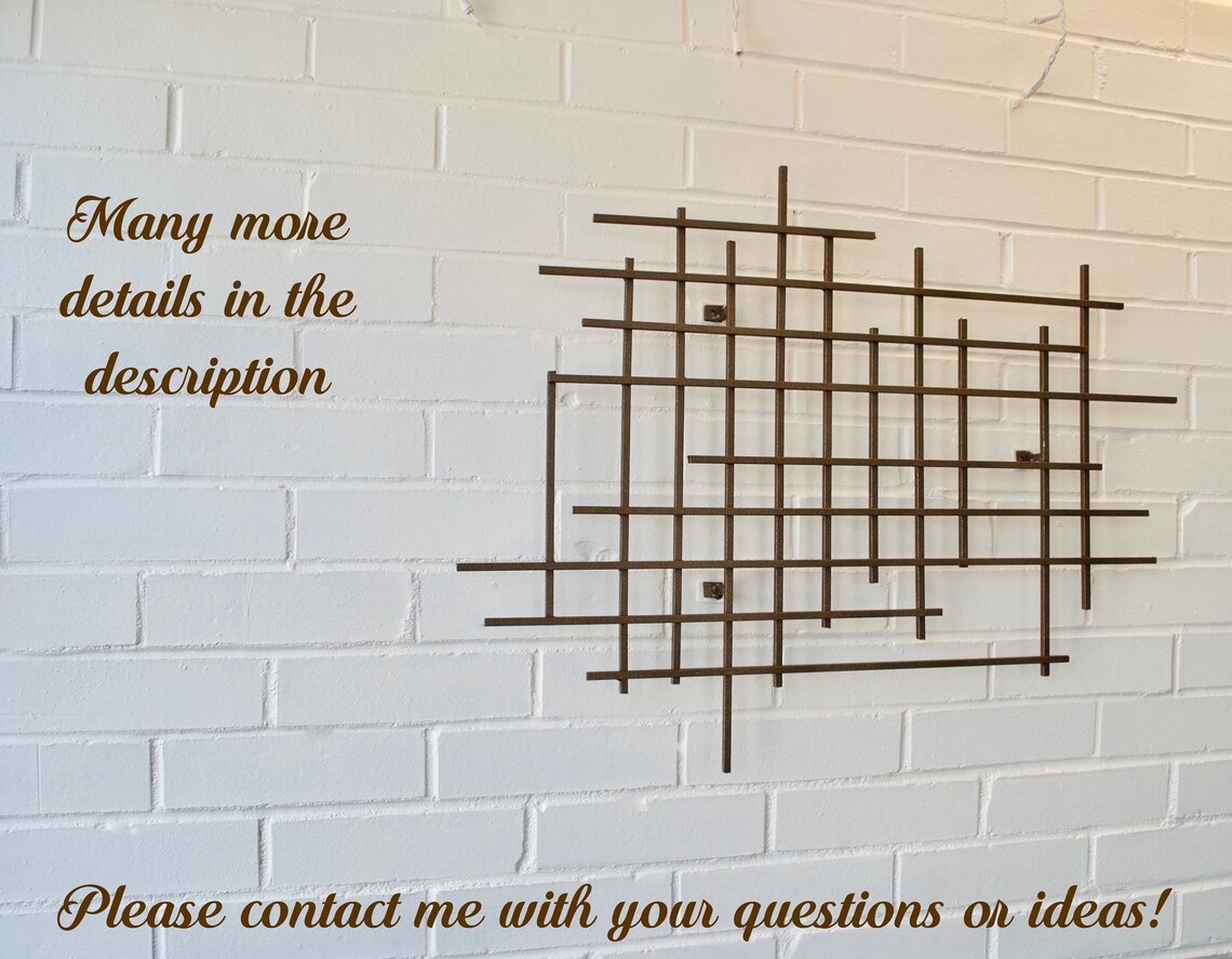 Medium Square Metal Art Sculpture Hand Welded Modern Steel | Etsy