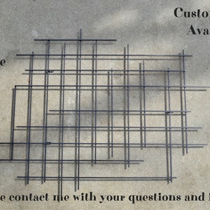Large Square Metal Art Sculpture Hand Welded Modern Steel Decor ...