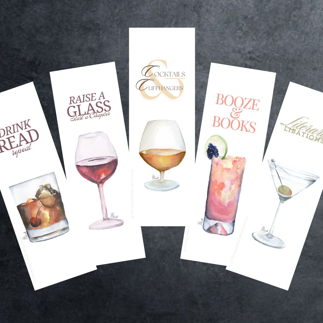 Classic Cocktails Hand-painted Watercolor Bookmarks | Old Fashioned ...