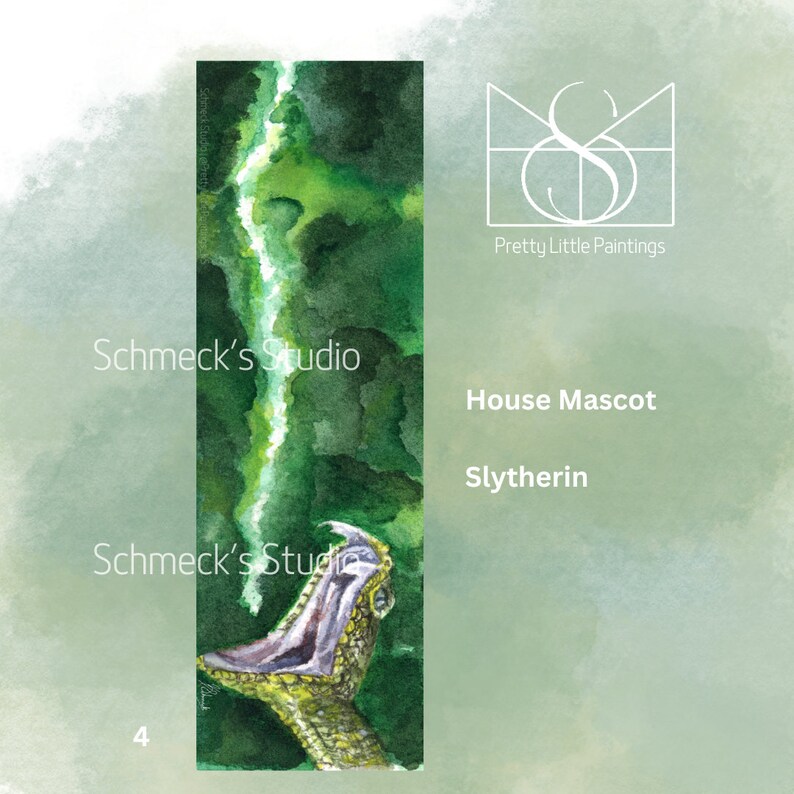 Hogwarts House Mascots Watercolor Bookmarks | Wizarding World Gift - Etsy