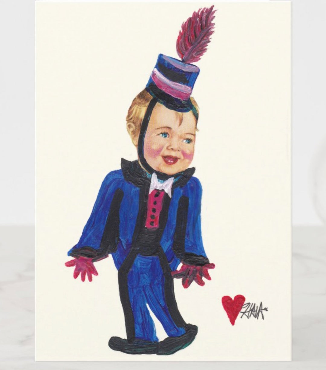 Darling Dancing Boy, Blank Greeting Card "the Entertainer" - Etsy