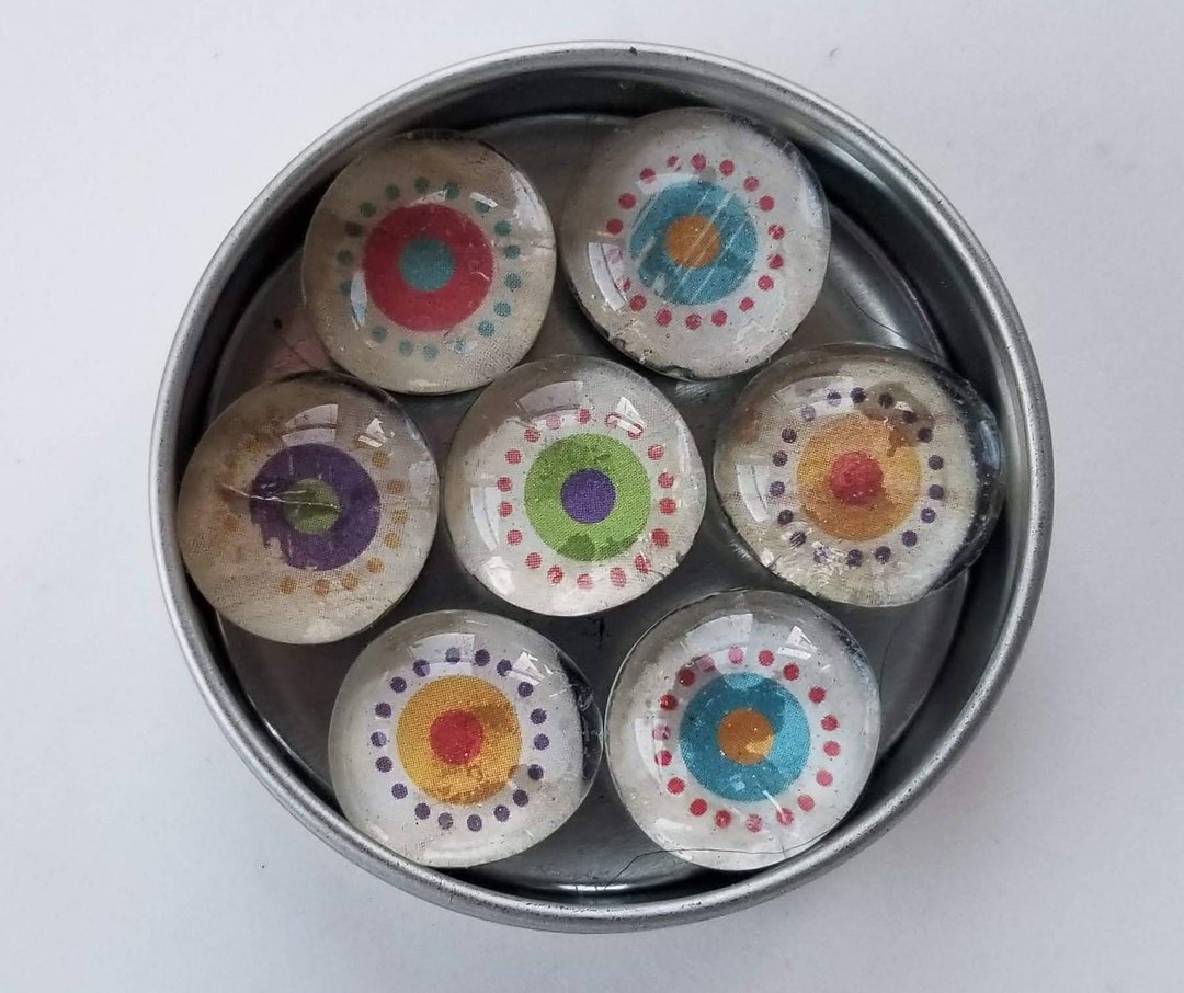 Glass Gems Magnet Set: Multi-colored Concentric Circles - Etsy