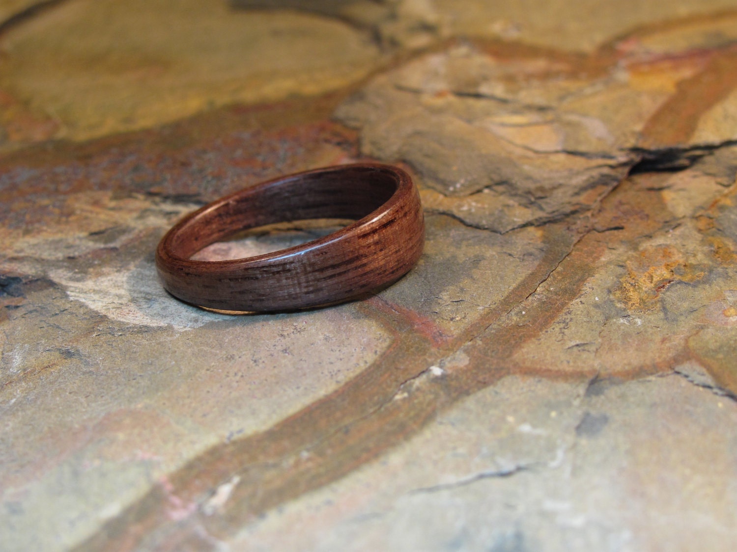 Walnut Wedge Bentwood Ring - Etsy