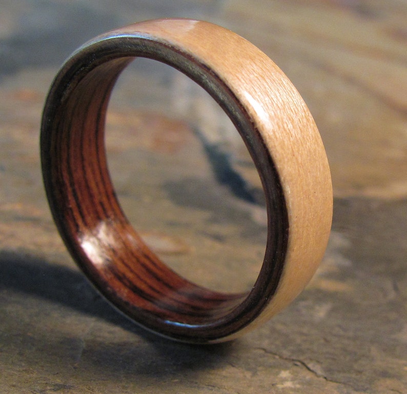 Maple Bentwood Ring With Wenge Interior - Etsy