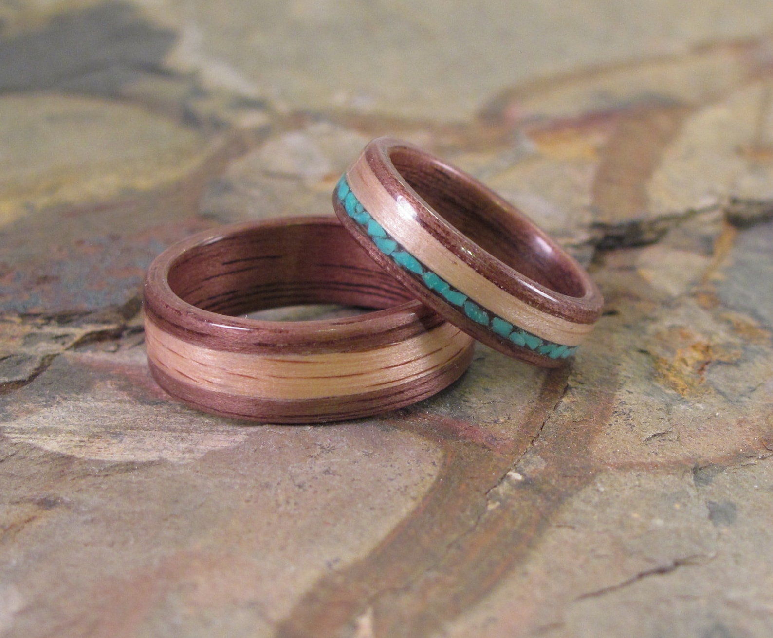 Handmade Turquoise and Oak Inlay in Walnut Bentwood Wedding - Etsy
